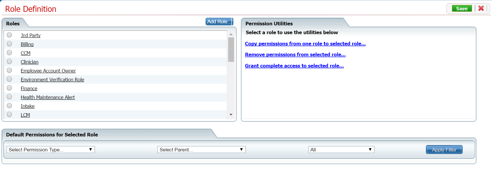 Role Definitions Page Field Definitions